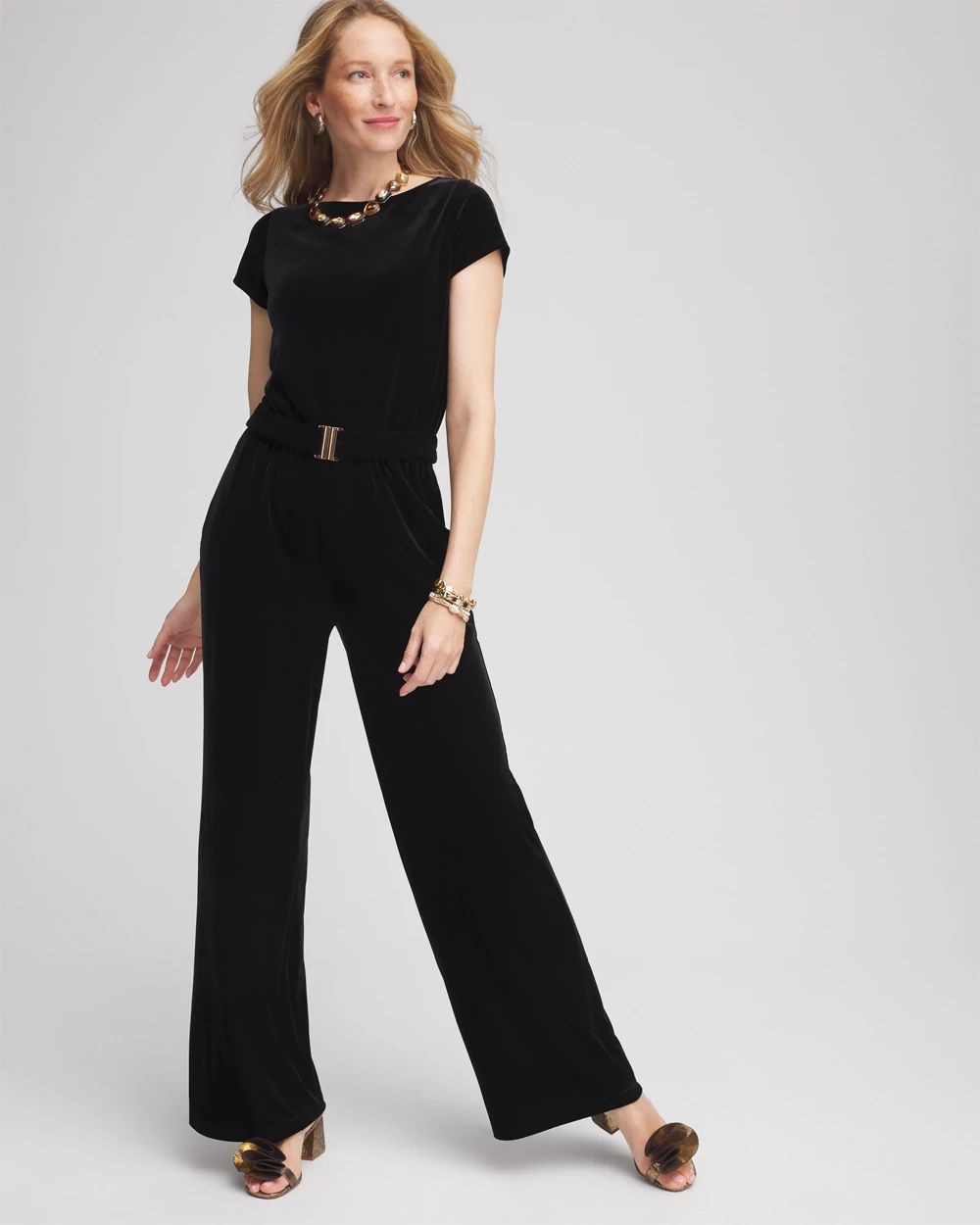 Travelers™ Belted Velvet Jumpsuit | Chico's